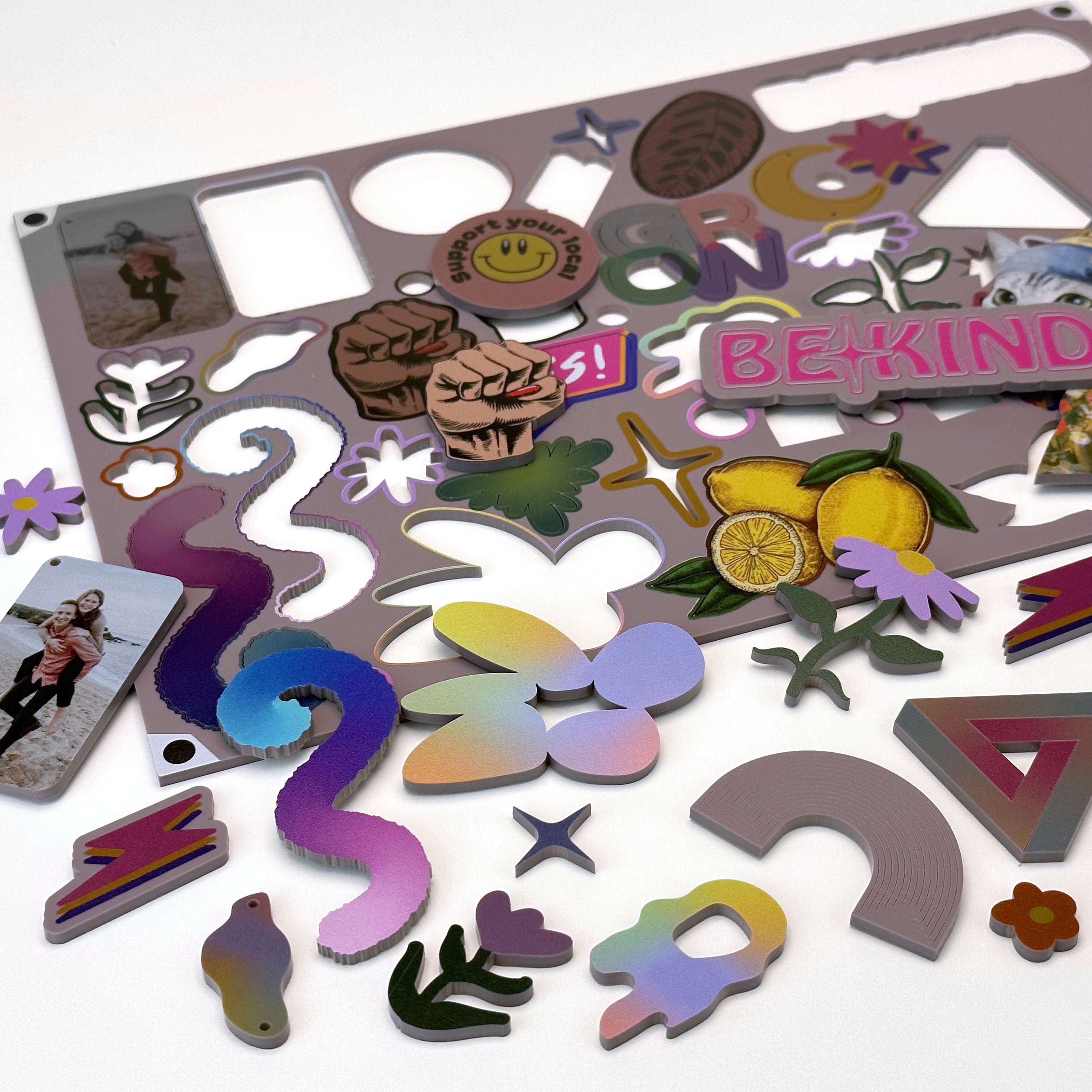 Matte Lavender Acrylic with laser cutting & printing - 300x200mm