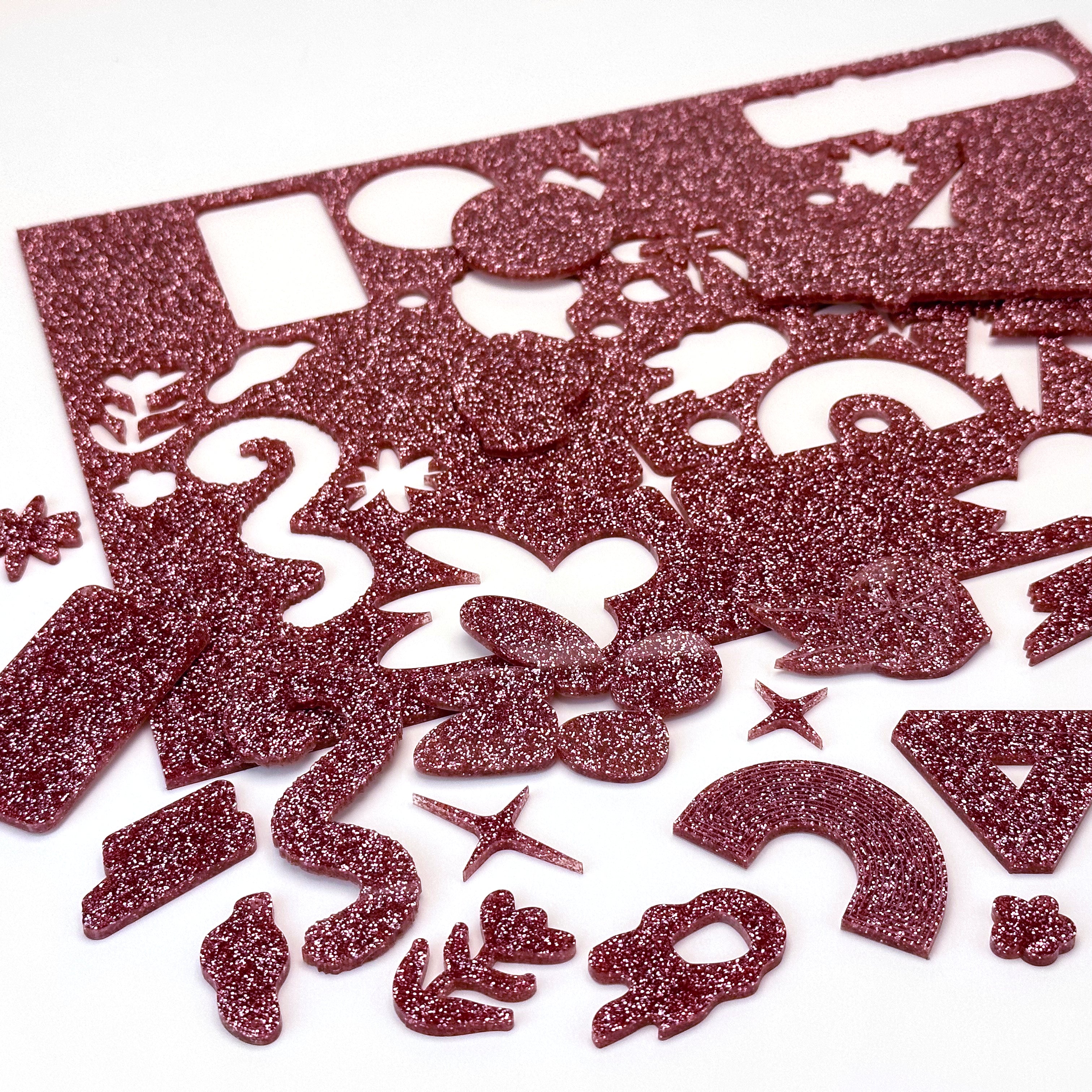 Glitter Pink Acrylic with laser cutting only - 600x400mm