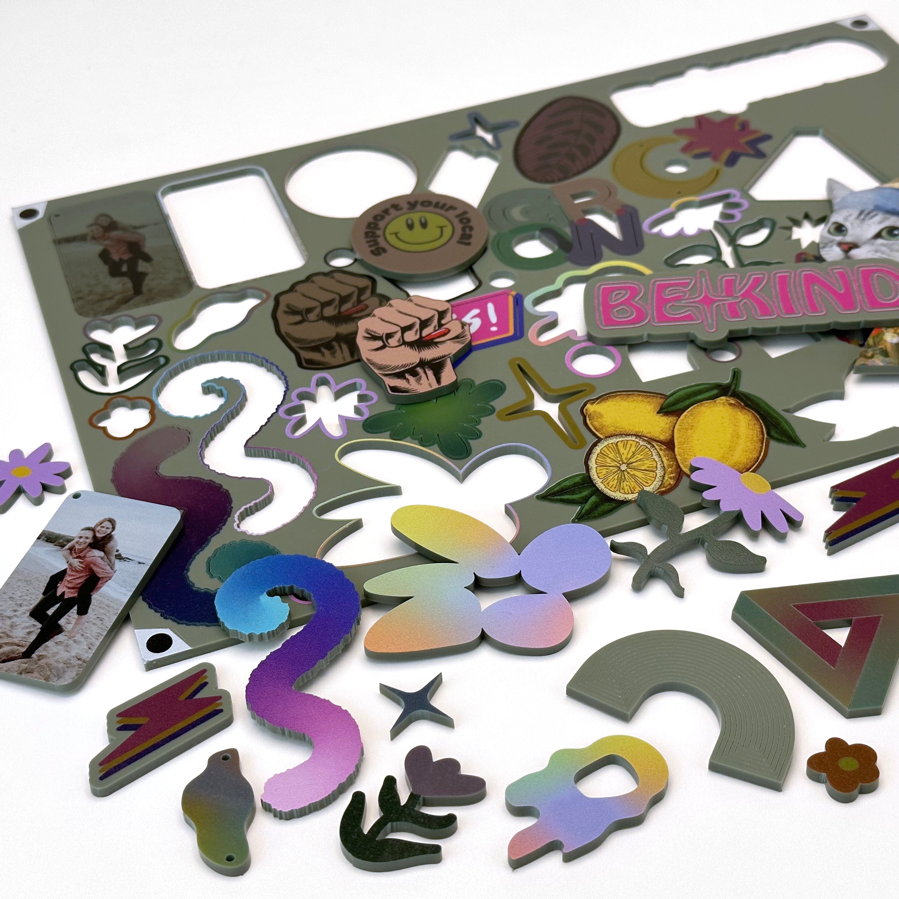 Matte Pine Acrylic with laser cutting & printing - 600x400mm